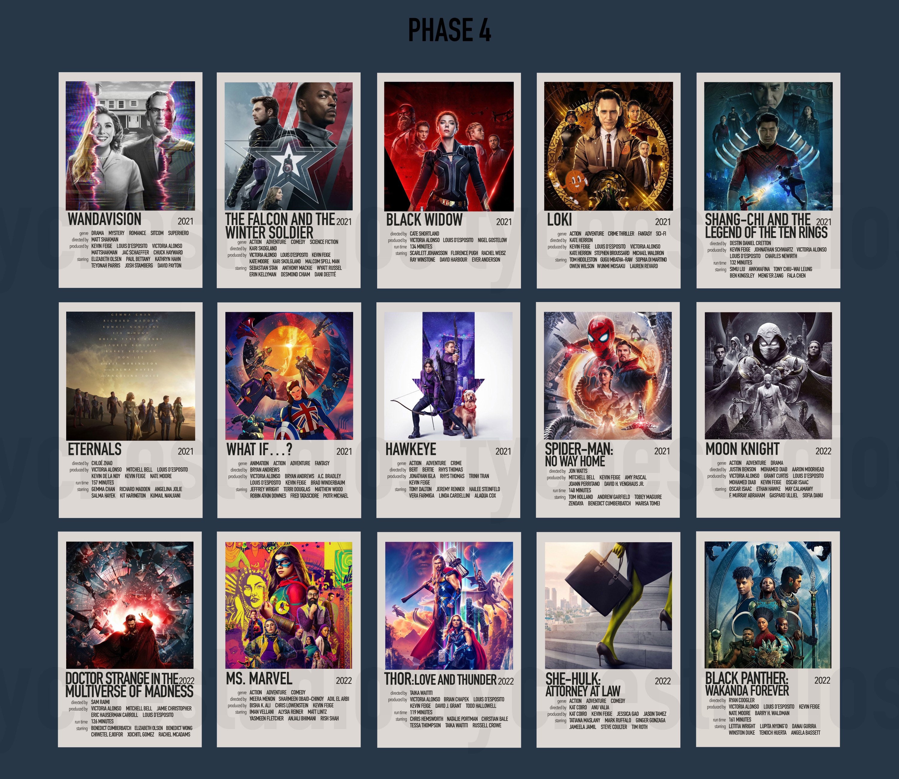 Marvel MCU Mini Poster Prints Movies and TV Shows 6x4inch - Etsy Australia