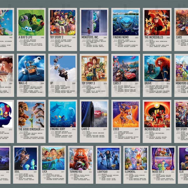 Pixar Movie Posters - Etsy UK