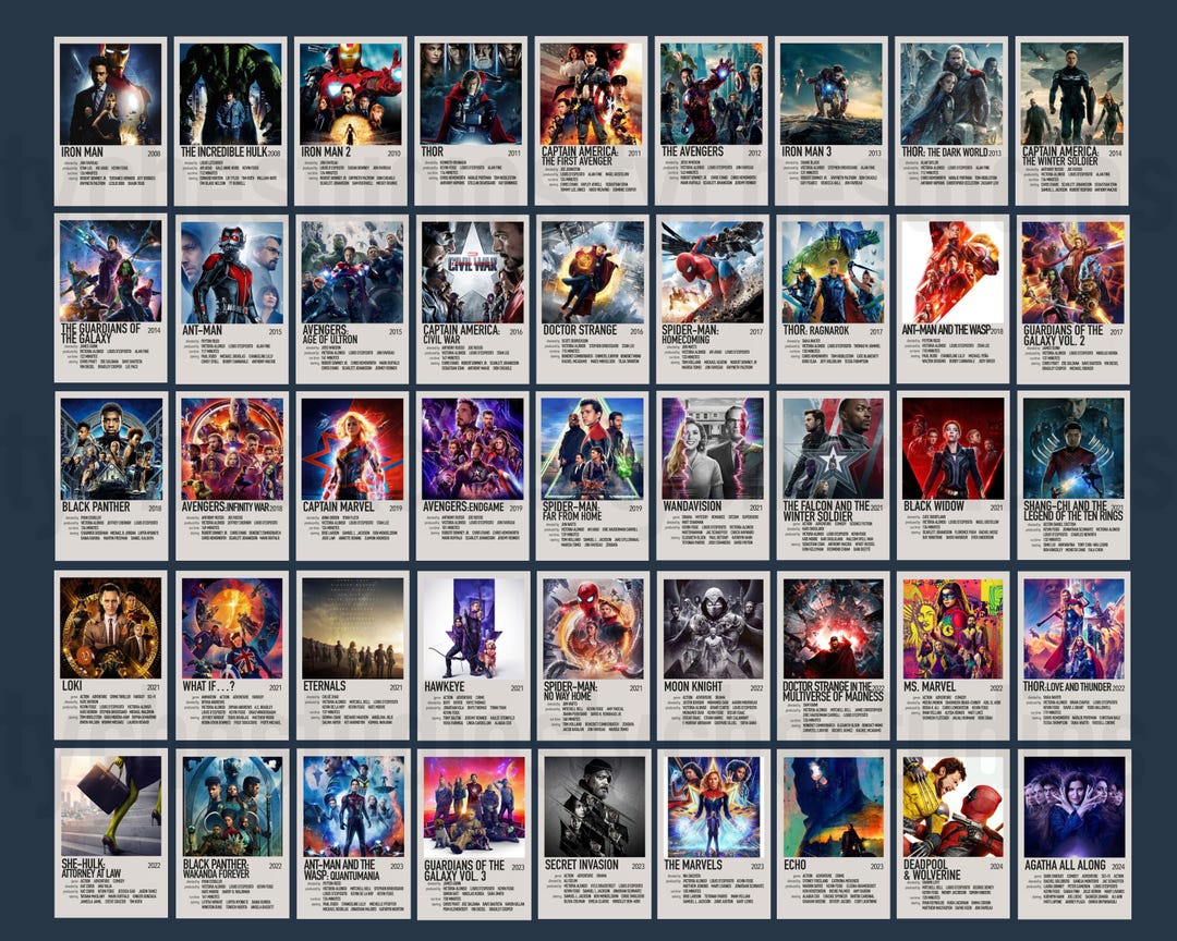Marvel MCU Mini Poster Prints, Movies and TV Shows (6x4inch), *physical ...