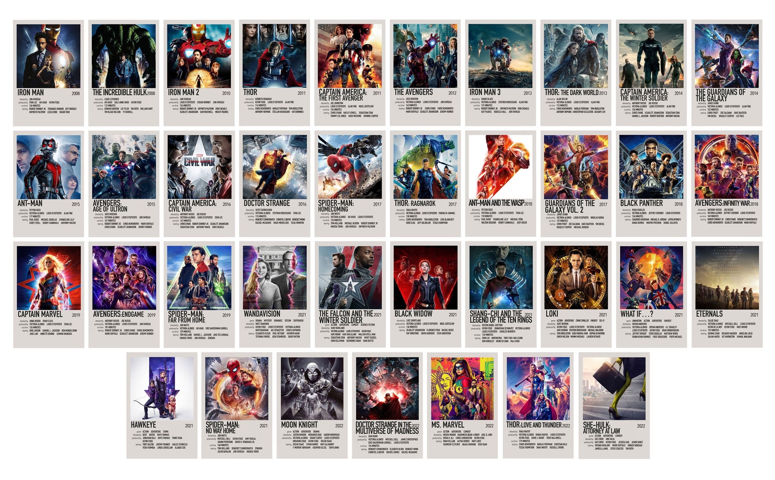 Marvel MCU Mini Poster Prints Movies and TV Shows 6x4inch - Etsy