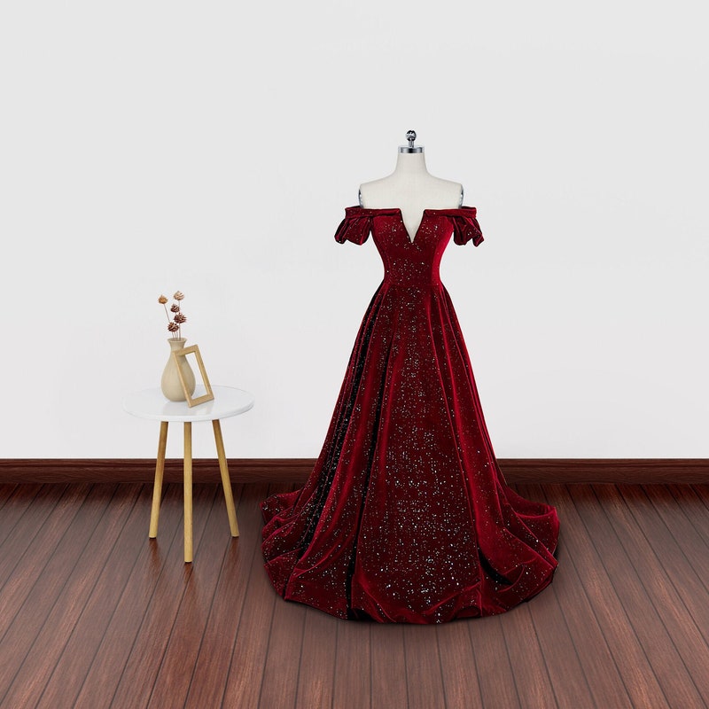 Dark Red Dress - Etsy