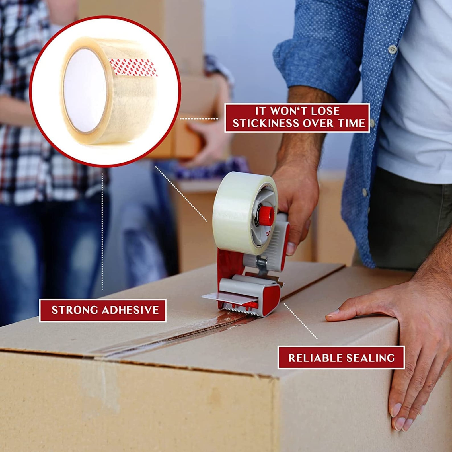 Packing Tape/parcel Tape, Rolls of Packing Tapes 48MM X 92M, EXTRA LONG ...