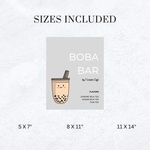 Boba Bar Drink Menu, Boba Drinks Menu Template, Boba Drink Menu, Boba ...