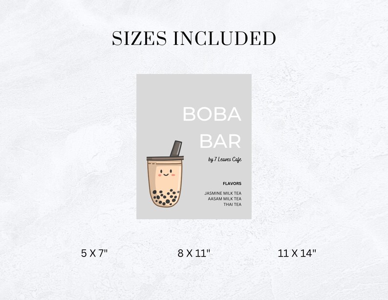Boba Bar Drink Menu, Boba Drinks Menu Template, Boba Drink Menu, Boba ...