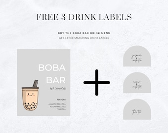 Boba Bar Drink Menu, Boba Drinks Menu Template, Boba Drink Menu, Boba ...