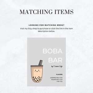 Boba Bar Drink Menu, Boba Drinks Menu Template, Boba Drink Menu, Boba ...