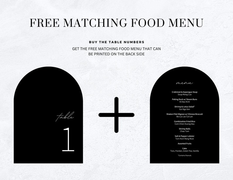 Vietnamese Food Menu, Bilingual Food Menu, Wedding Food Menu Template ...