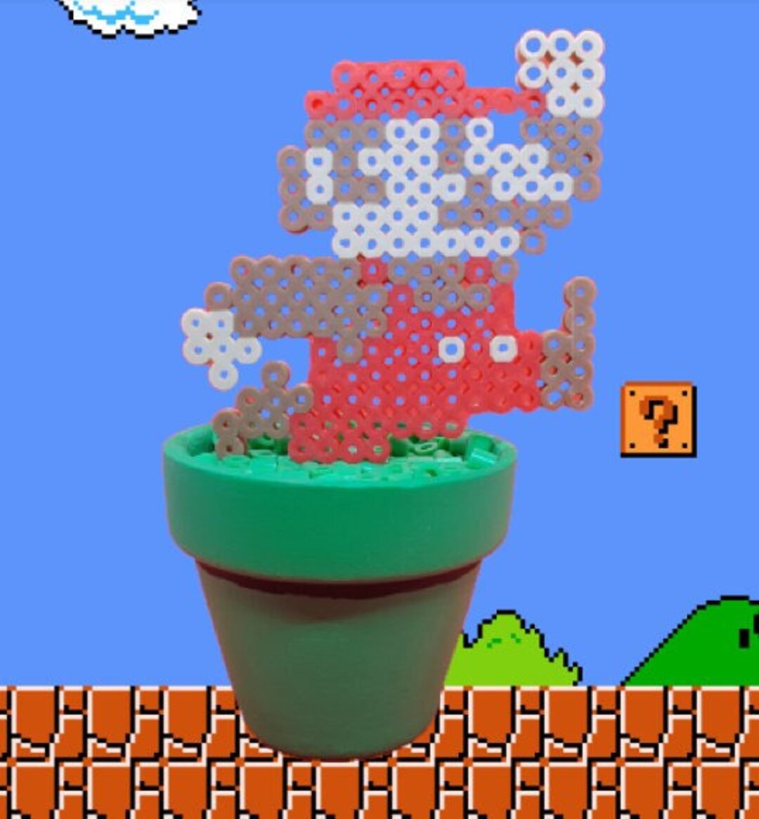 Retro Perler Mario Jumping Super Mario Bros. - Etsy