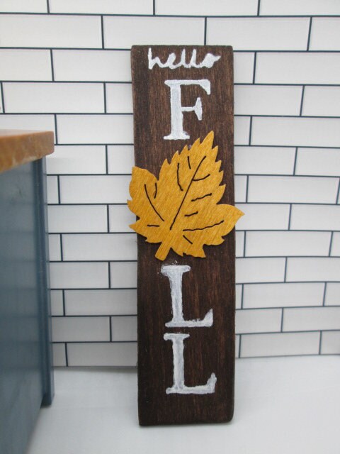 Miniature Hello Fall Leaning Sign - Etsy