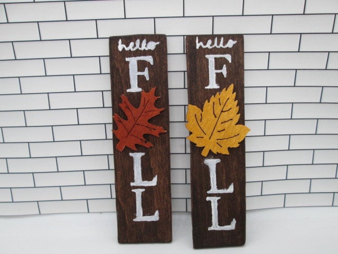 Miniature Hello Fall Leaning Sign - Etsy