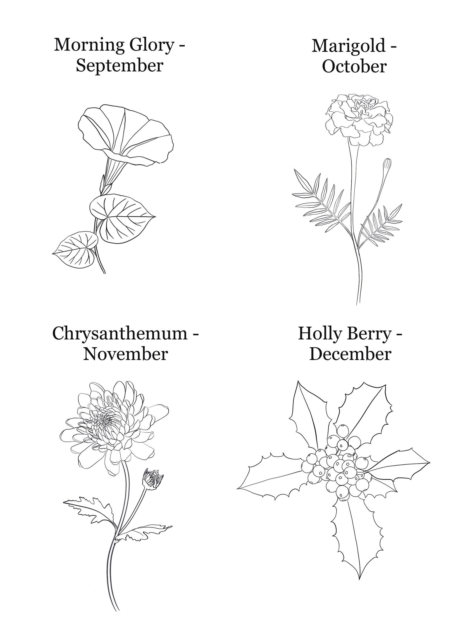 Custom Birth Flower Bouquet family birth month Tattoo design | Etsy
