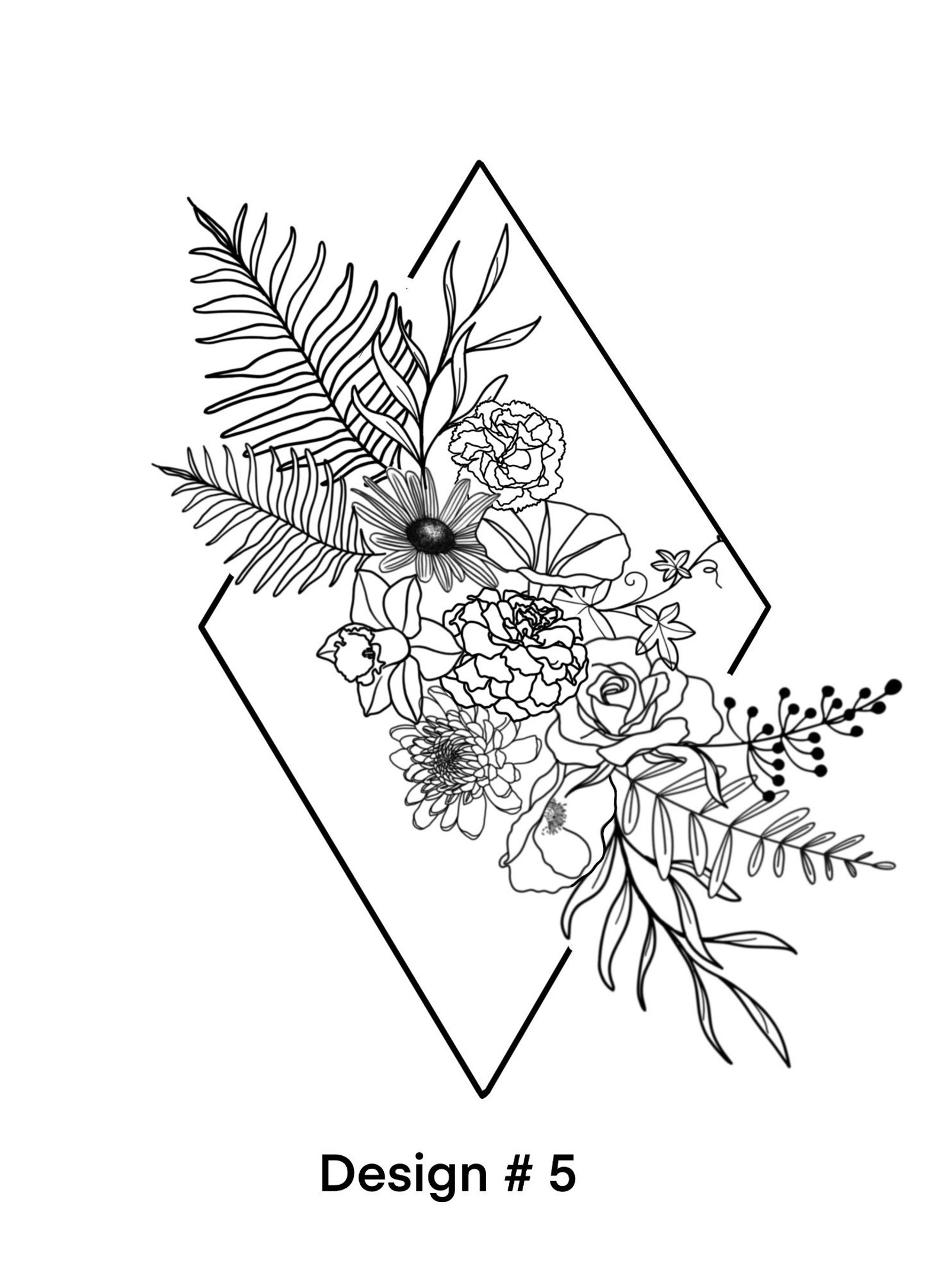 Morse Code Birth Flower Tattoo Upto SIX Flowers Two Names - Etsy