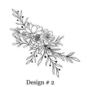 Morse Code Birth Flower Tattoo | Upto SIX Flowers| Two Names or Words ...