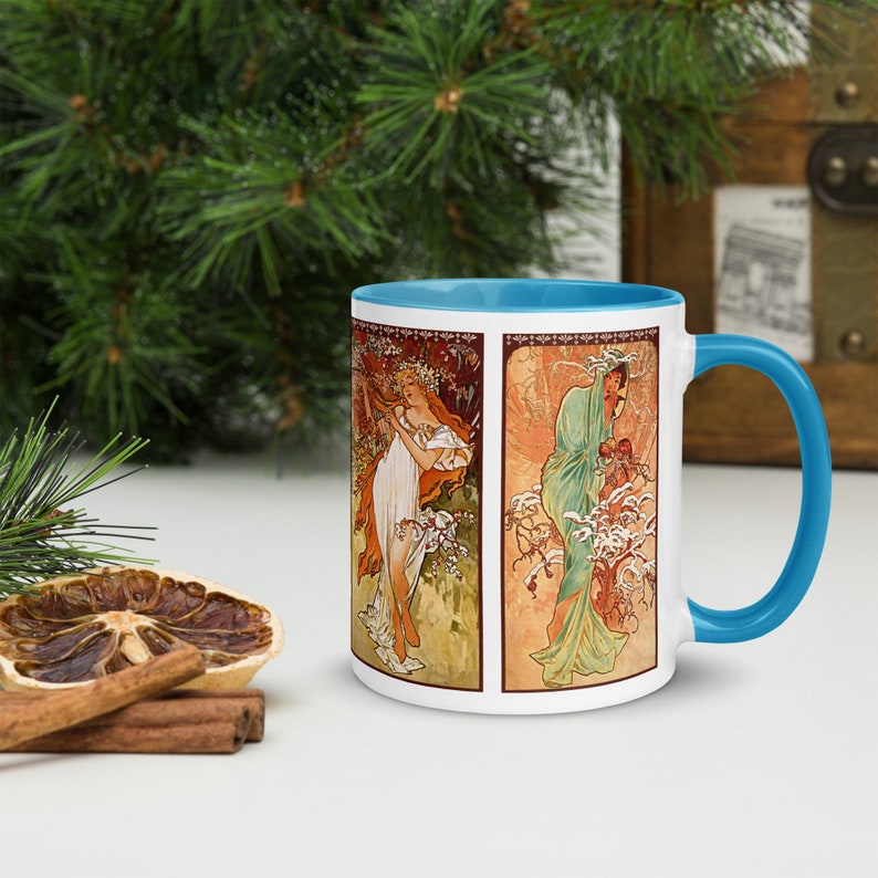 Alphonse Mucha Art Nouveau Seasons Mug Art Painting Mug Tea Coffee ...