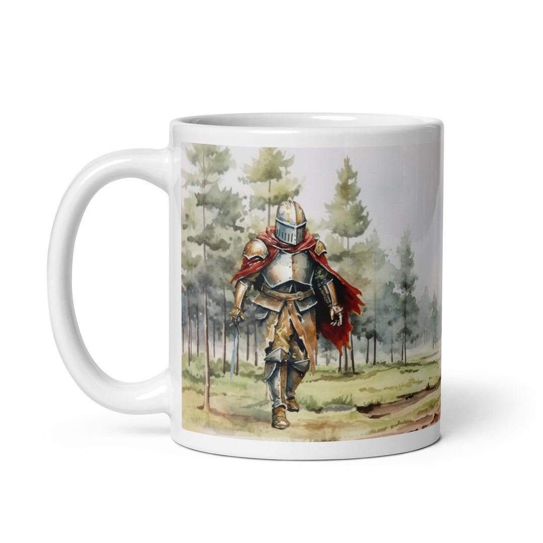 Mug Knight Dragon Fantasy Medieval Tea or Coffee Cup Gift Painting ...