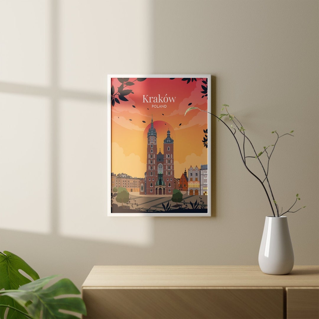 Kraków, Poland - Sunset City Poster - Etsy