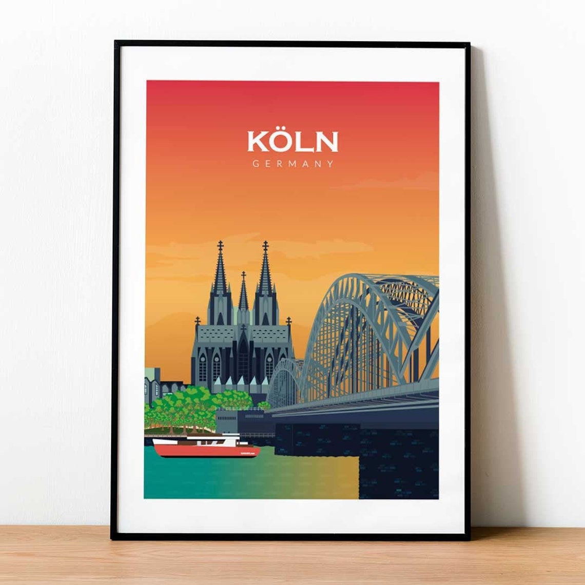 Cologne poster. Printed in high quality paper. Traveller - Etsy.de