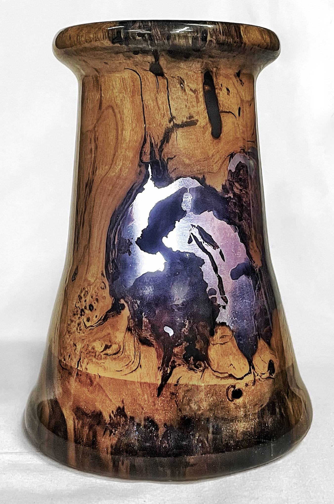 Cherry Wood & Resin Vase W/ Tea Light - Etsy