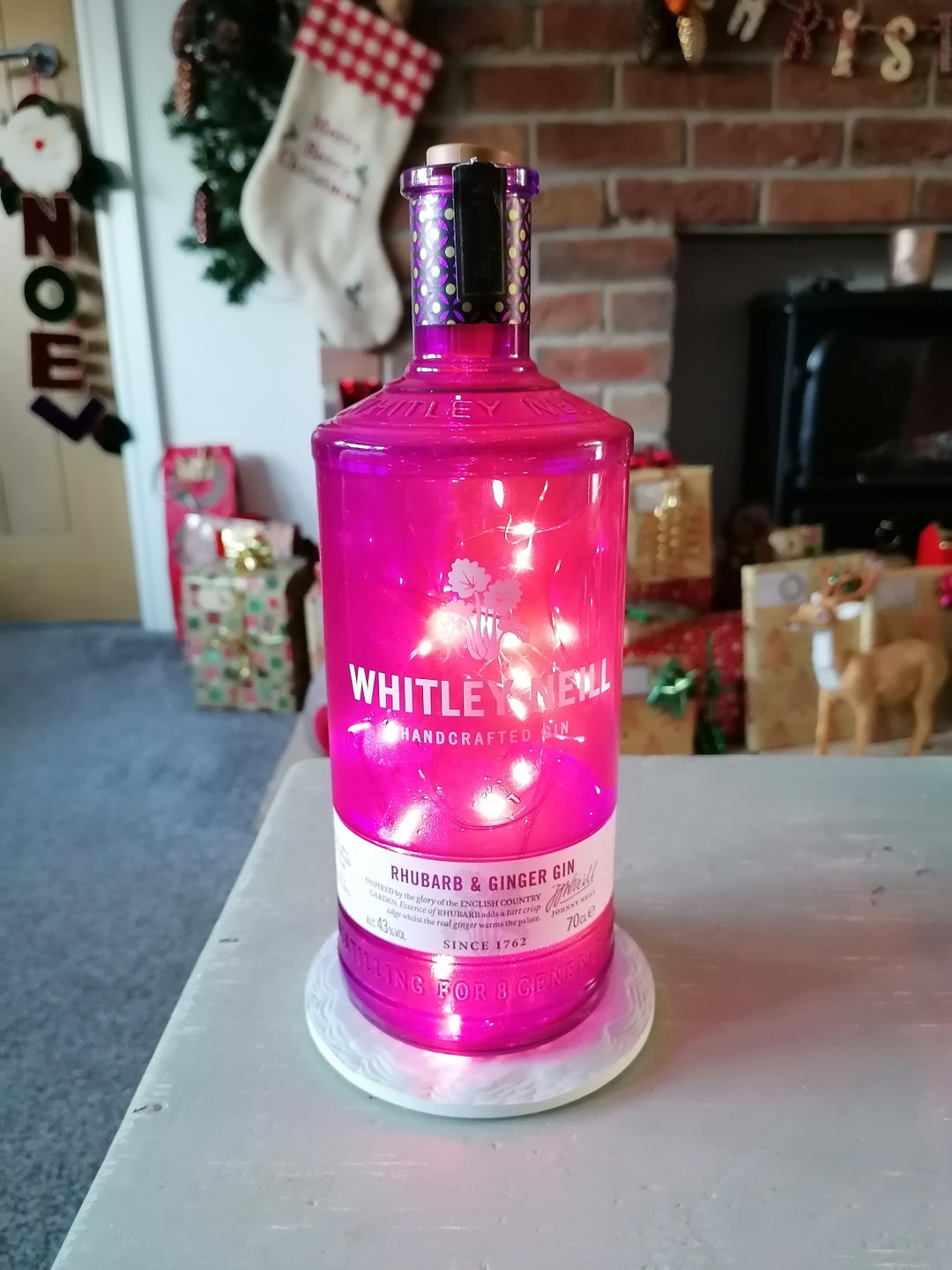 Whitley Neill Rhubarb & Ginger Gin Light up LED Bottle Lamp - Etsy