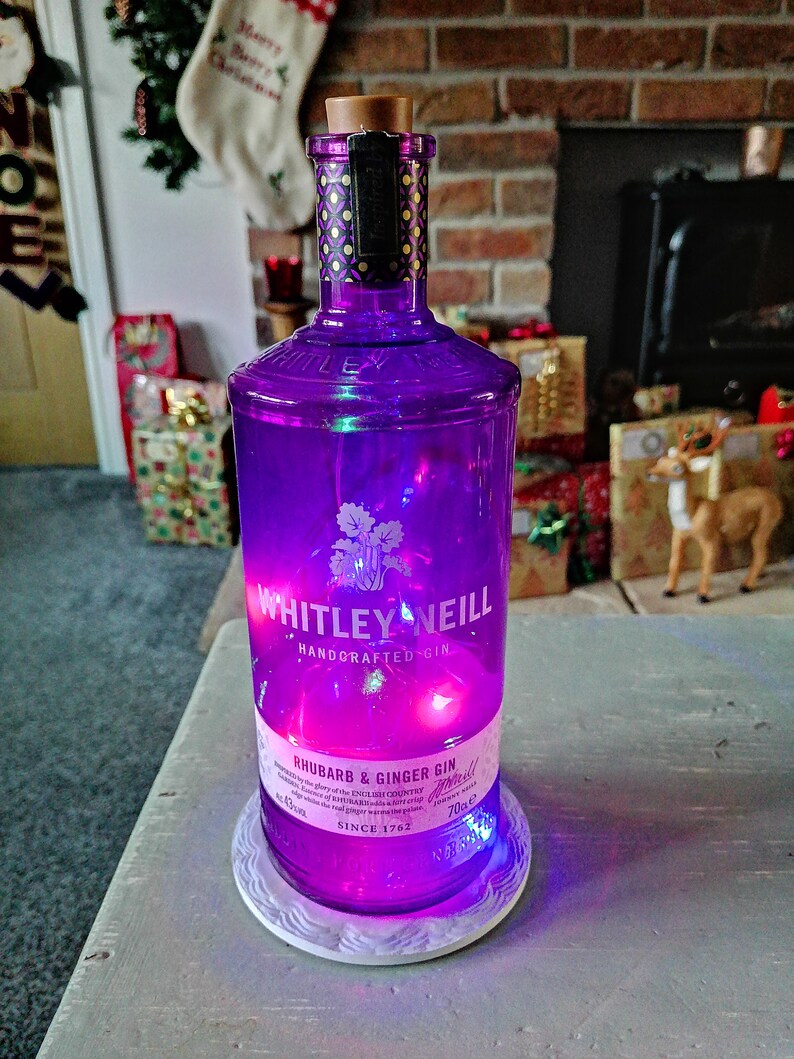 Whitley Neill Rhubarb & Ginger Gin Light up LED Bottle Lamp - Etsy