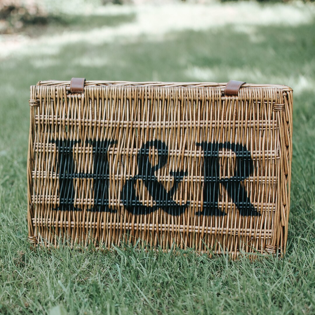 Personalised Wicker Hamper Home Rustic Storage Basket | Wedding Gift ...