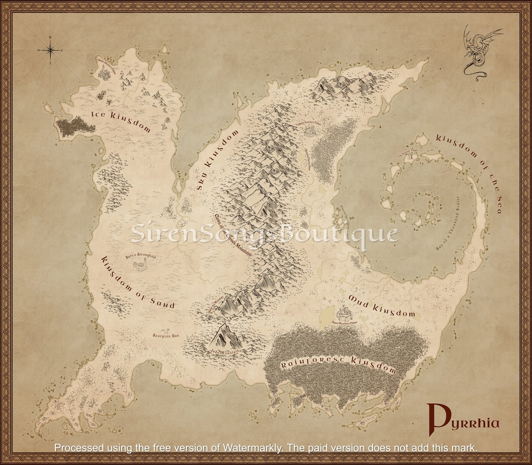 Pyrrhia Map Inspired by Wings of Fire - Etsy
