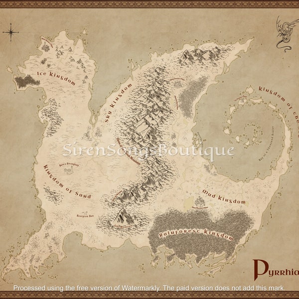 Map of Pyrrhia Wings of Fire - Etsy