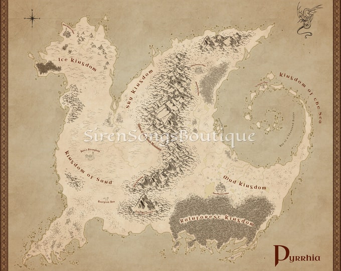 Pyrrhia Map Inspired by Wings of Fire - Etsy