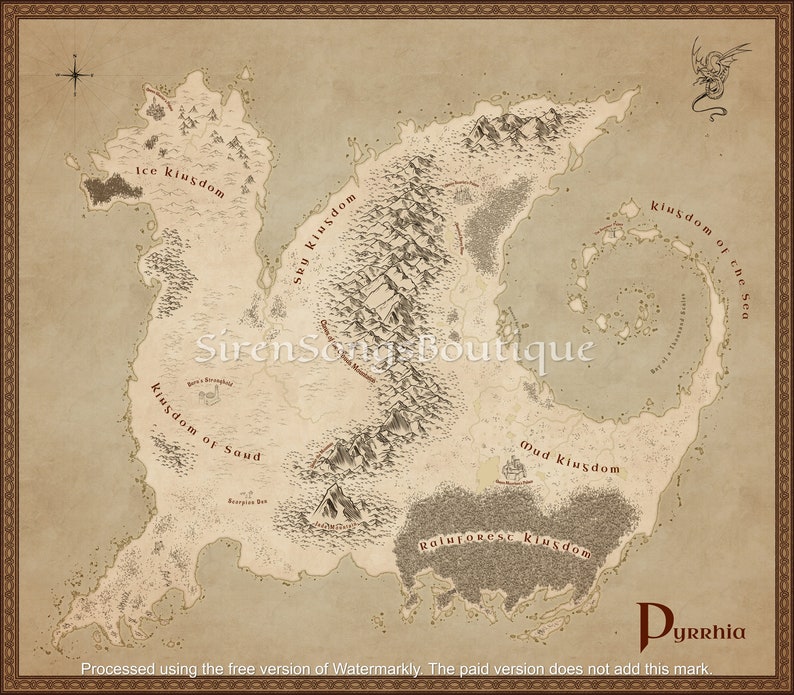 Pyrrhia Map Inspired by Wings of Fire - Etsy