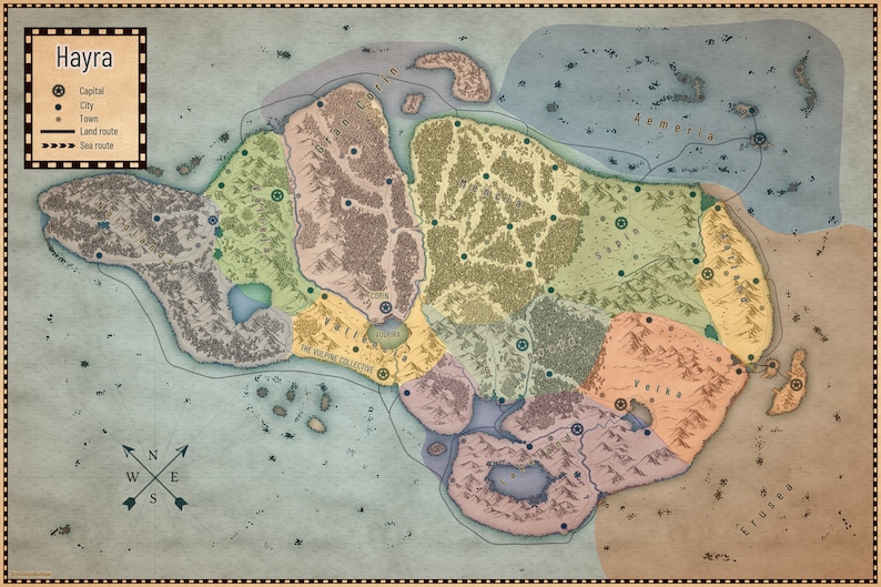 Custom Fantasy Map Commission for Writers D&D Dms and More - Etsy