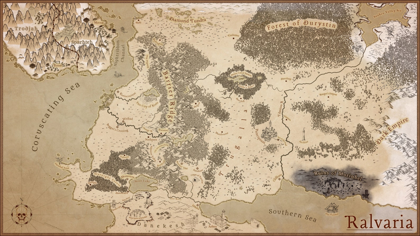 Custom Fantasy Map Commission for Writers D&D Dms and More - Etsy