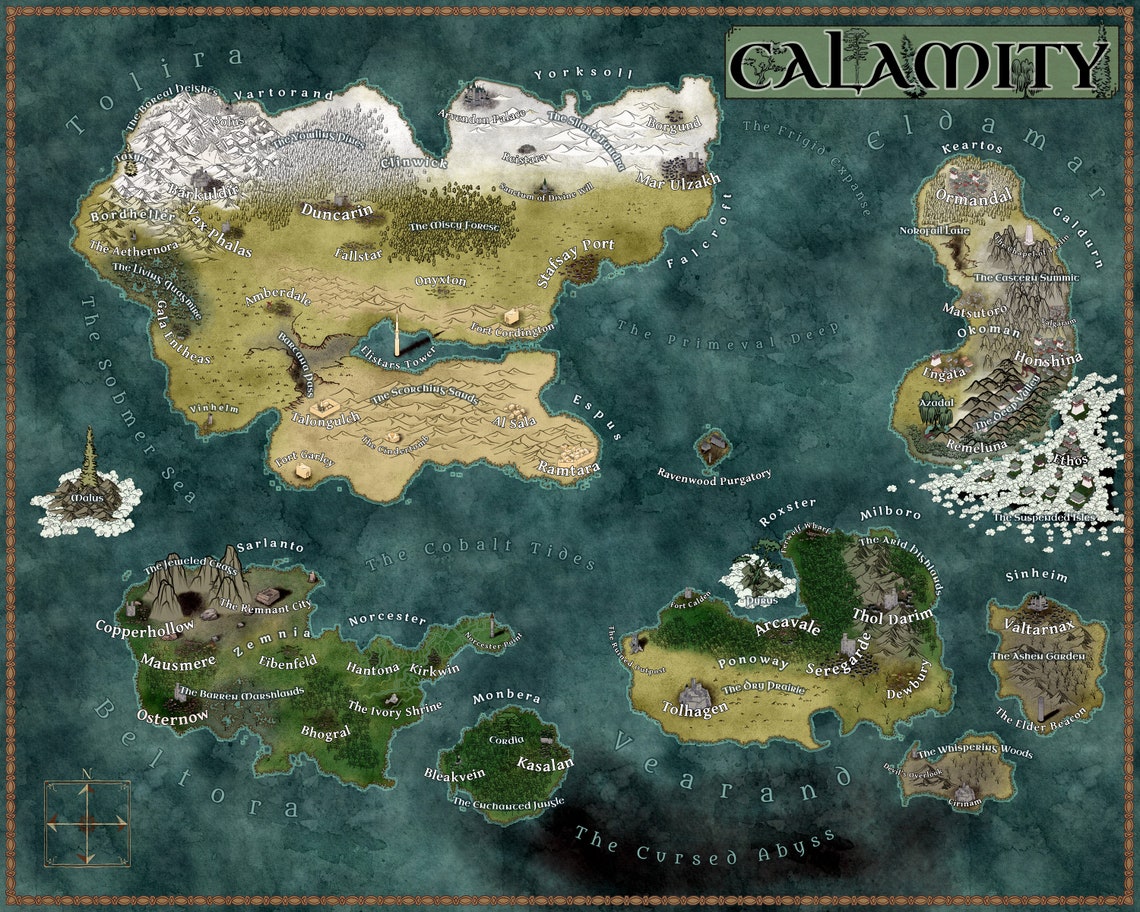 Custom Fantasy Map Commission for Writers D&D Dms and More - Etsy