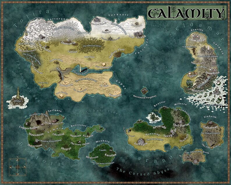 Custom Fantasy Map Commission for Writers D&D Dms and More - Etsy