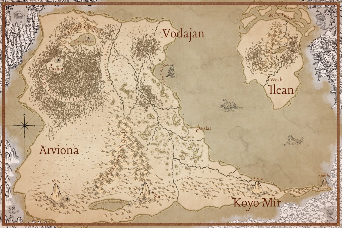 Custom Fantasy Map Commission for Writers D&D Dms and More - Etsy