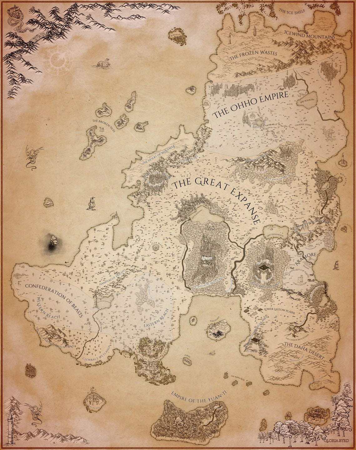 Custom Fantasy Map Commission for Writers D&D Dms and More - Etsy