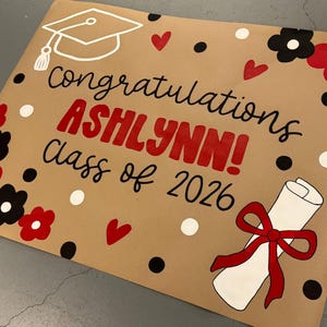 Graduation Banner, Senior Banner, Brown Paper Sign, Painted Banner ...