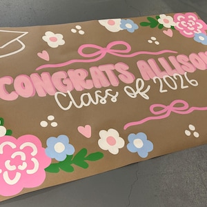 Graduation Banner, Senior Banner, Brown Paper Sign, Painted Banner ...