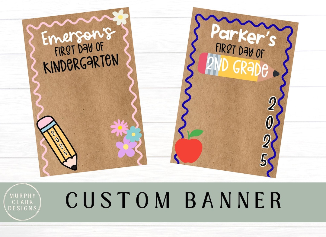 Back to School Banner – Custom Name First Day of School Sign ...