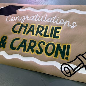 Graduation Banner, Senior Banner, Brown Paper Sign, Painted Banner ...