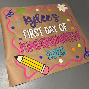Back to School Banner – Custom Name First Day of School Sign ...