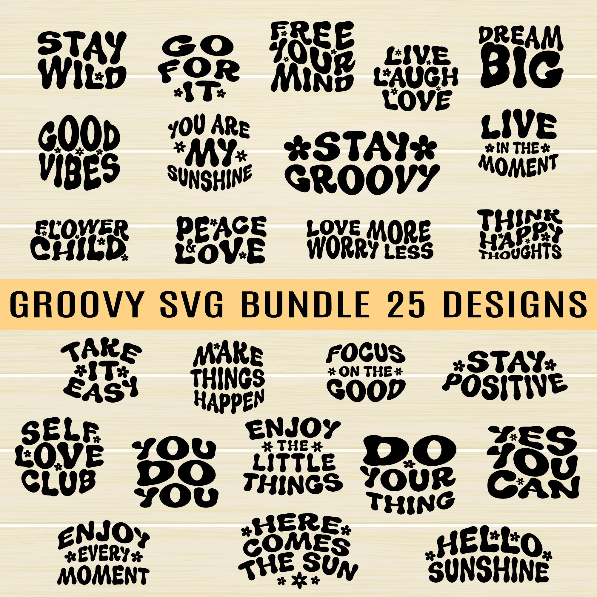 Retro Groovy SVG Bundle Stay Groovy Svg Hippie Svg Groovy - Etsy