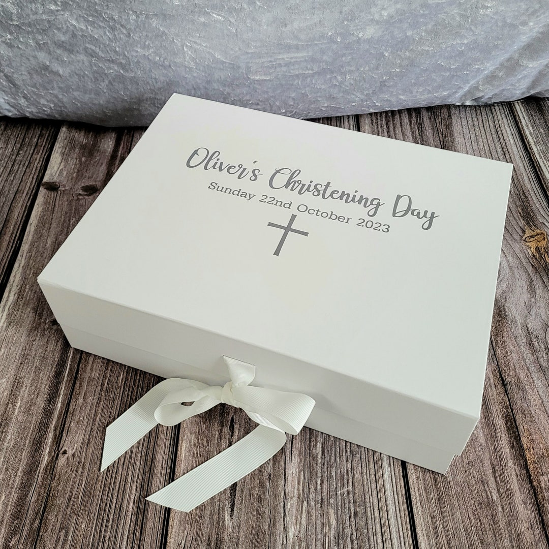 Personalised Baby Christening Box , Christening Keepsake Box, Baby ...