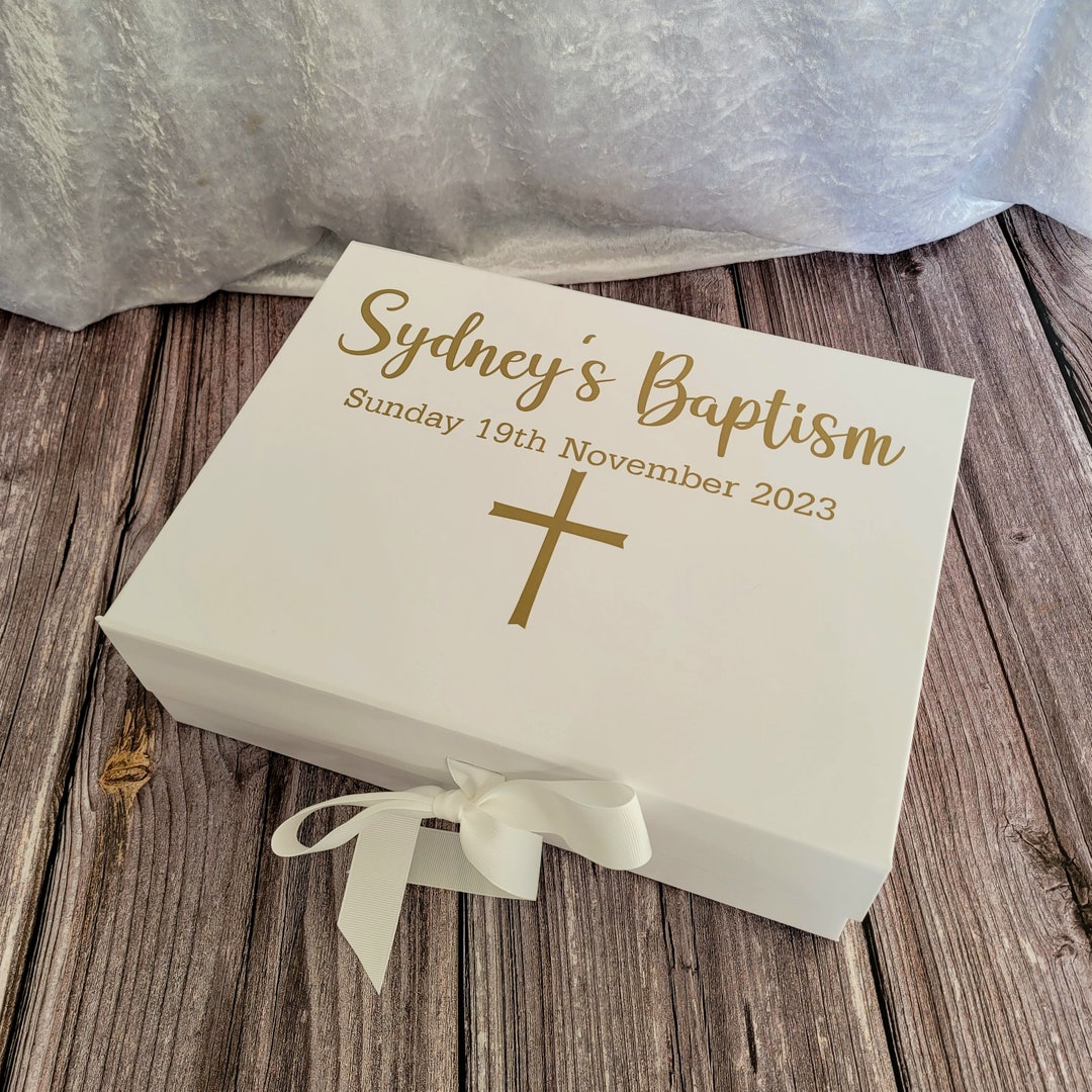 Personalised Baby Baptism Box , Christening Keepsake Box, Baby Baptism ...