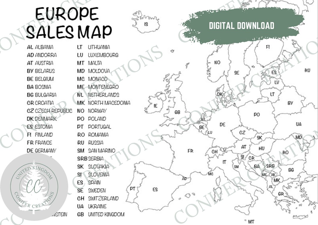 Simple Postcode Map, Europe Sales Tracker, EU Countries Sales Map ...