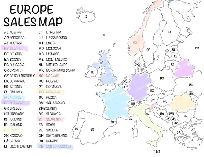 Simple Postcode Map, Europe Sales Tracker, EU Countries Sales Map ...
