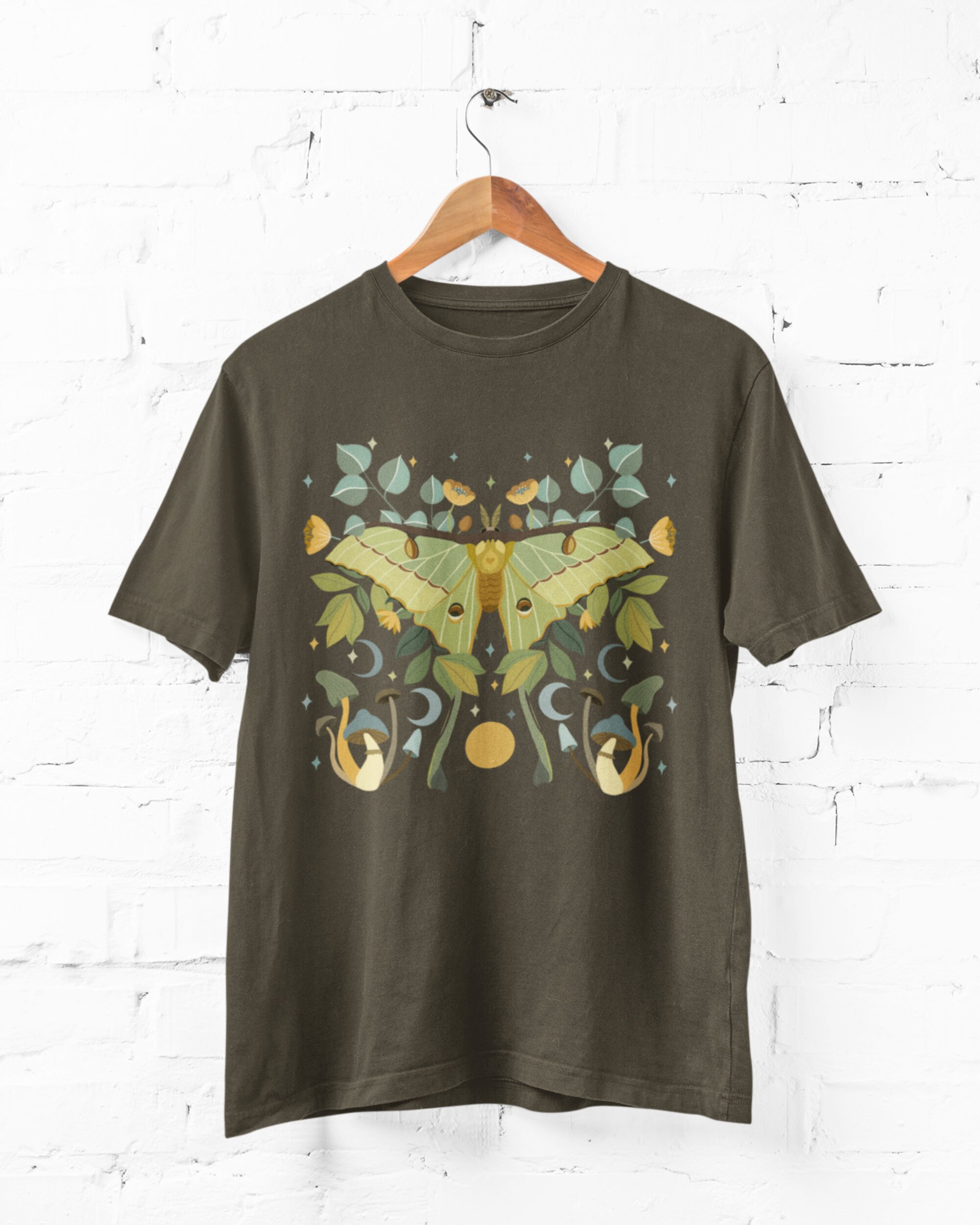 Luna Moth Fairy Core Cottage Core Clothing Butterfly Shirt Botanical ...
