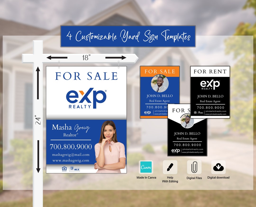 EXP Realty Yard Sign Template: Editable Real Estate Design (canva Template) - Etsy