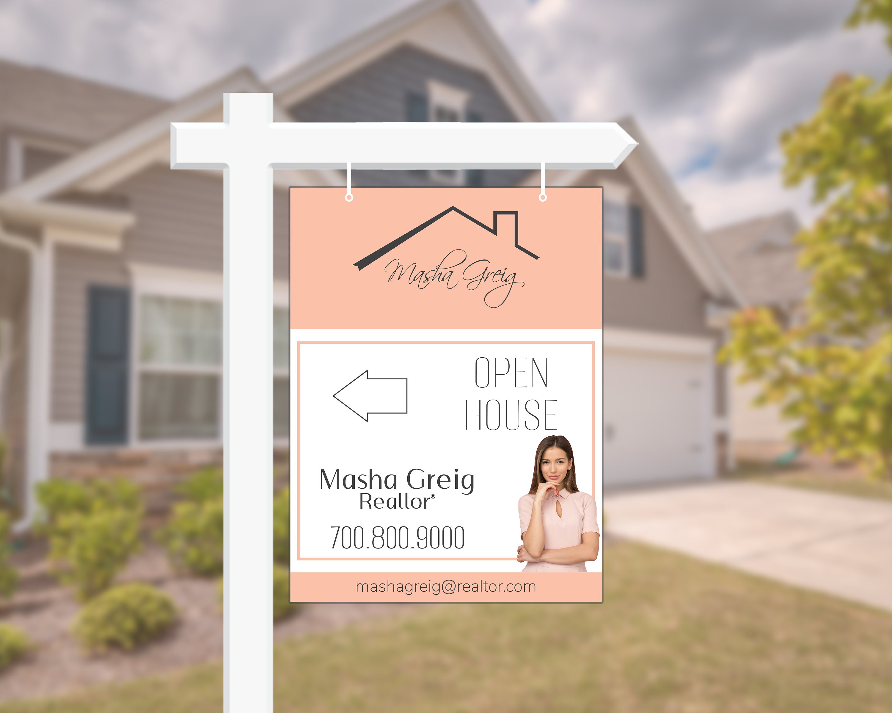 Real Estate Yard Sign, Printable Business Card, Real Estate Agent, Yard ...