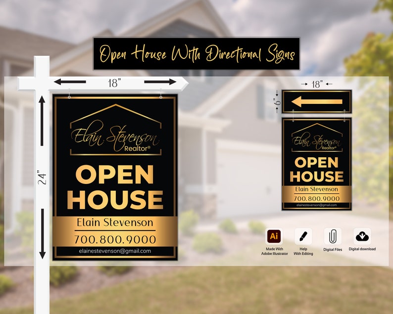 Real Estate Yard Sign, Yard Sign Templates, Feather Flag, Yard Sign ...