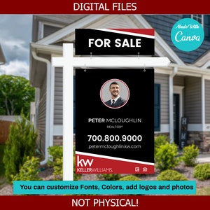 Yard Sign | Keller Williams | for Sale Sign | Canva Template | Yard ...